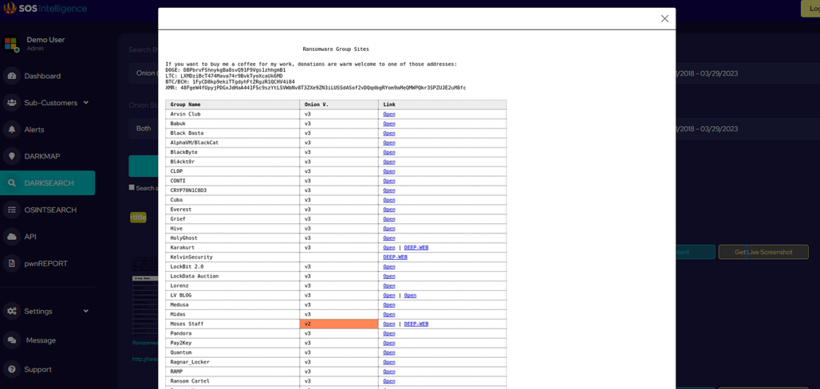 The new SOS Intelligence UI - SOS Intelligence