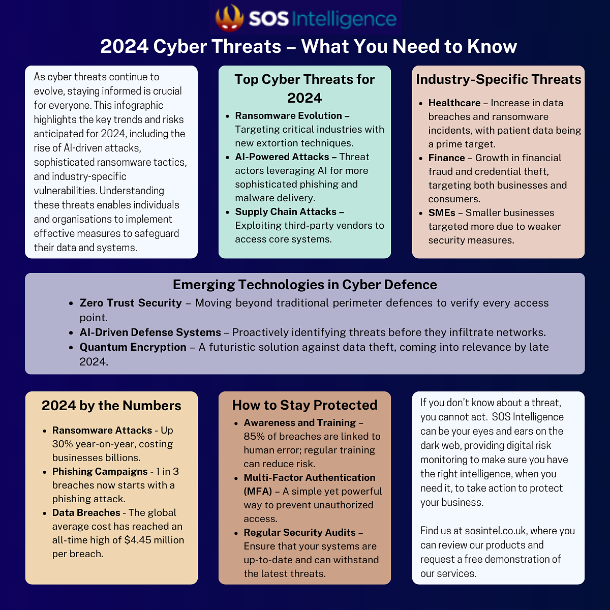 Cyberthreats Infographic - what you need to know - SOS Intelligence